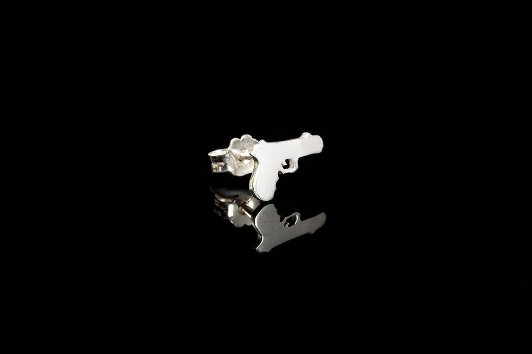 Glock Gun Stud Single Gold – nikkirossjewellery.com
